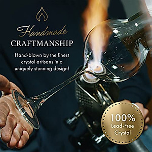 ELIXIR GLASSWARE Stemless Martini Glasses Set of 4 - Hand Blown Crystal Martini Glasses - Elegant Cocktail Glasses for Bar, Martini, Cosmopolitan, Manhattan, Gimlet, Pisco Sour 9oz, Clear