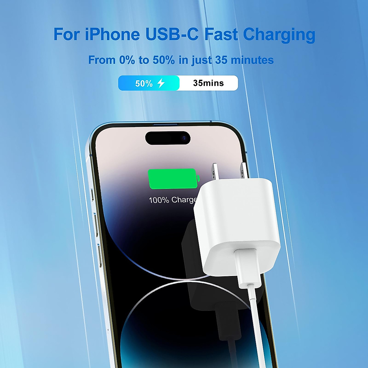 USB C Wall Charger Block, Agtray 2-Pack USB Type C Mini Phone Charger Cube Fast Charging Brick Travel Plug Power Adapter Box for Phone 15/14/13/12, Pad Air Mini Pro, Galaxy S23, Watch, Earbuds (White)