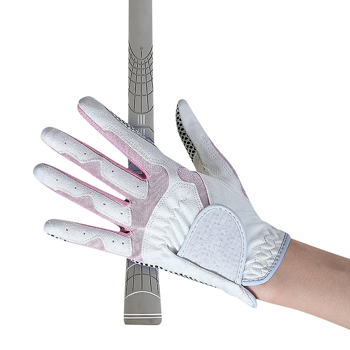 Fashion Golf Gloves, Women's Ladies Girls All Weather Leather Golf Gloves with Non-Slip Grip, Soft, Breathable, Wear-Resistant, A Pair/2 Pack for Left & Right Hand Golf Rain Gloves