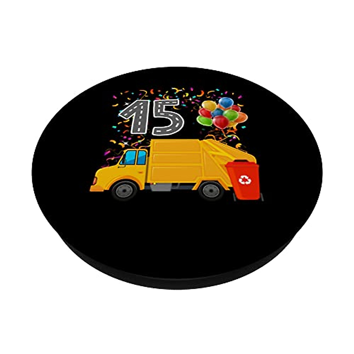 Happy 15 Birthday Rear Loader Garbage Truck PopSockets Swappable PopGrip