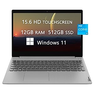 Lenovo 2022 Ideapad 3i Touch-Screen Laptops for College Students & Business, 15.6 inch HD Computer, Intel Core i3-1115G4, 12GB RAM, 512GB SSD, HDMI, Webcam, Bluetooth, Windows 11, LIONEYE MP