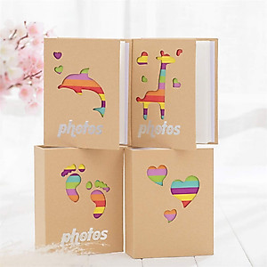 ALMIGHTY 2pcs Baby Photo Album 4x6 inch Scrapbook Guestbook Sketchbook Scrapbooking 200 Pockets Photo Album for Kids Girl Boy Cute Photo Album for Home Family Children (Brown)