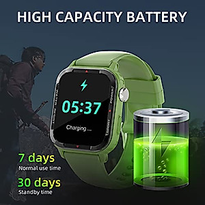 WalkerFit M2 Pro Smart Watch for Men, Fitness Tracker Watch Heart Rate Monitor, Step Tracker, Fitness Watch Smartwatch for Android for iPhone Compatible, Waterproof Reloj Inteligente para Hombre,Green