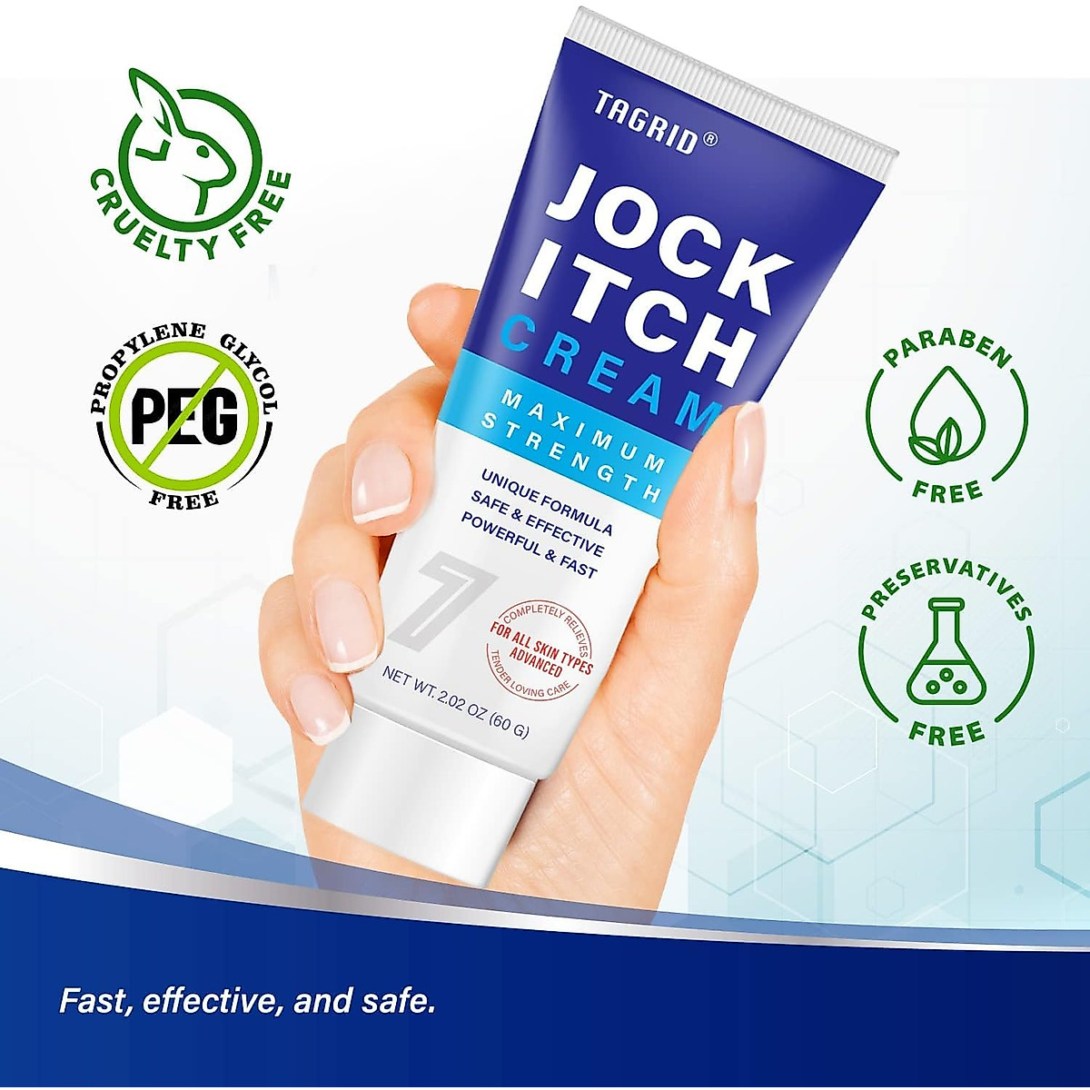 Top-Notch Jock Itch Cream, Jock Itch, Jock Itch Cream Extra Strength for Men & Women, Itchy Balls Cream, Yeast Infection Treatment for Men & Women, Itch Cream - Powerful and Fast - 60g