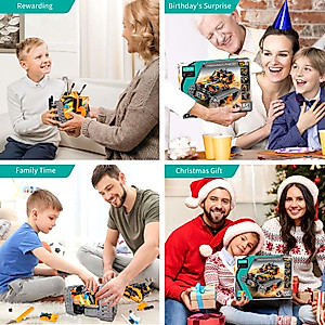 Coplus 5in1 Remote Control Stem Building Kit, 392Pcs Blocks Stem Erector Set Projects Toy for Kids Ages 8-12, Build a Tank/Robot/AVT DIY Educate 6 7 9 10 11 13 Years Old for Boys Birthdays Gift Ideas