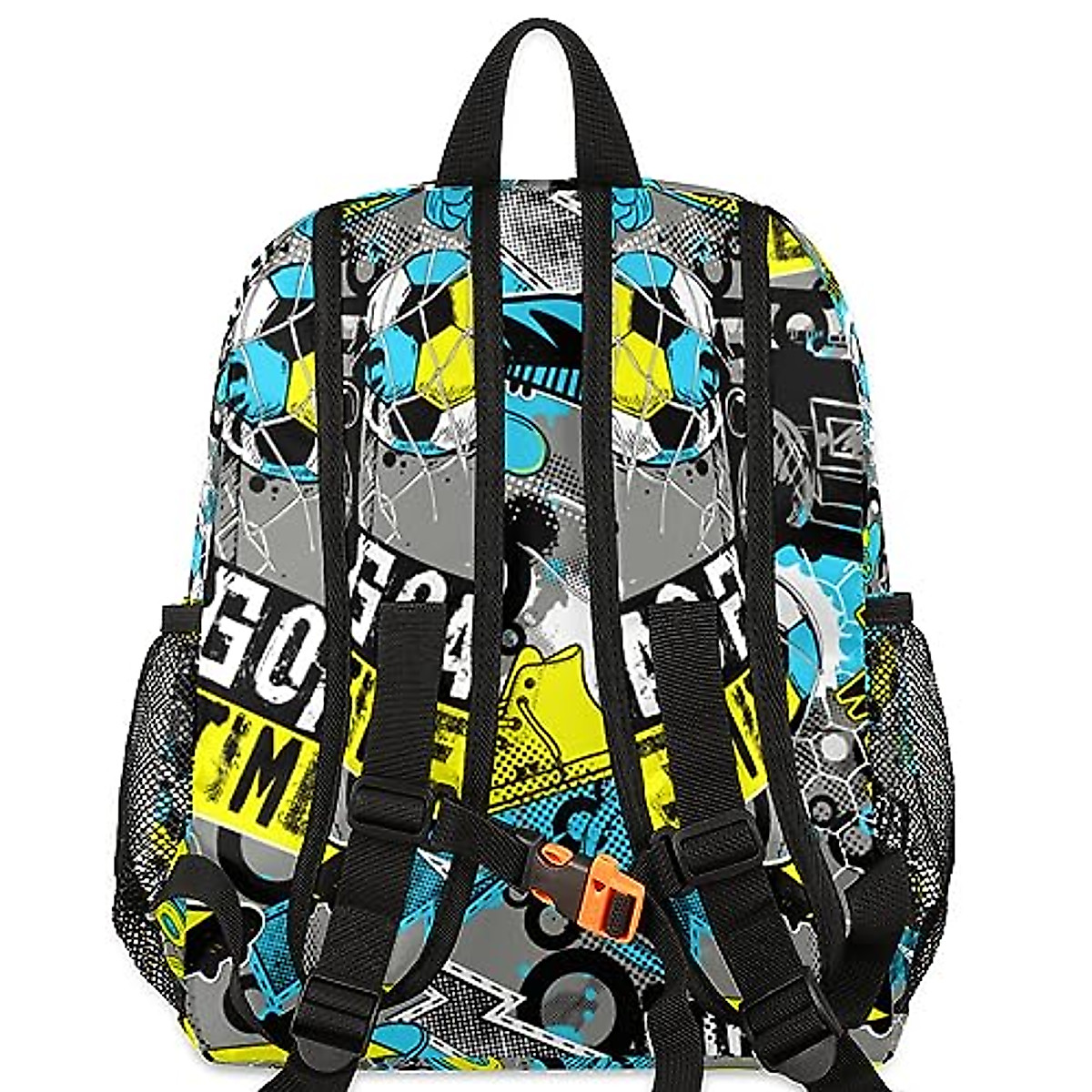 Sports Soccer Football Kids Backpack for Boys, Soccer Ball Skateboard Toddler Mini Backpack for Elementary Nursery Kindergarten Preschool, Back to School Bookbags Student Travel Bag with Chest Strap