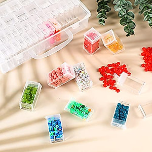 96 Slots Plastic Seed Storage Organizer Box, Seed Storage Box for Gardening Transparent Seed Storage with Label, Diamond Art Storage Containers