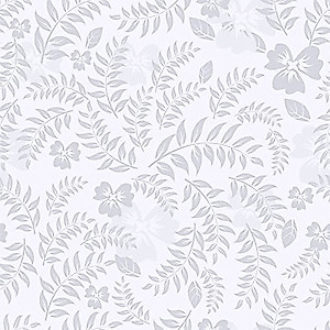 VEELIKE Grey Floral Peel and Stick Wallpaper Boho Breezy Leaves Floral Wallpaper 17.7''x118'' Removable Floral Wallpaper Self Adhesive Grey Contact Paper for Bathroom Walls Cabinets Drawer Liners
