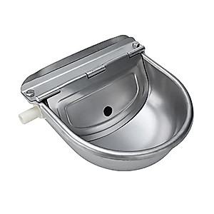 Mono-gatari Automatic Waterer Water Bowl Farm Livestock Stainless Steel Animal Drinking Water Bowl for Pigs Horse Cattle Goat Sheep Dog (Without Drainage Hole)