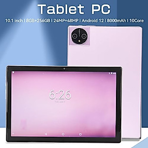 Honio 10.1 Inch Tablet Dual Camera Support 4G 5G Network WiFi 100-240V FHD Tablet 8GB RAM 256GB ROM for Learning (US Plug)
