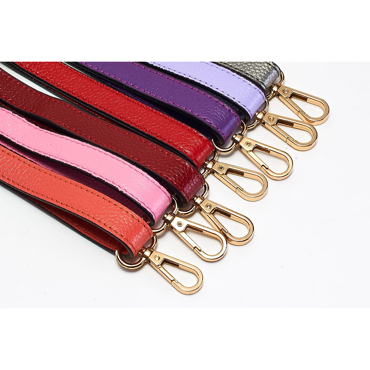 VanEnjoy Full Grain Leather Adjustable Replacement Strap Cross Body Bag Purse, 26-51 inch Gold Hardware - 1.8 CM Width (Black-Silver Metal With Tasse) (1# Black)