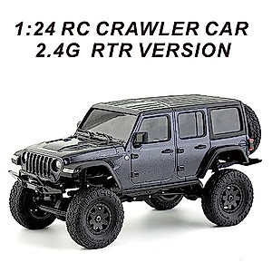 Géneric 1/24 Remote Control Crawler Car, RC Off-Road Truck 2.4GHz 4 Wheel Drive Climbing Car Crawler car RTR Version (Black)