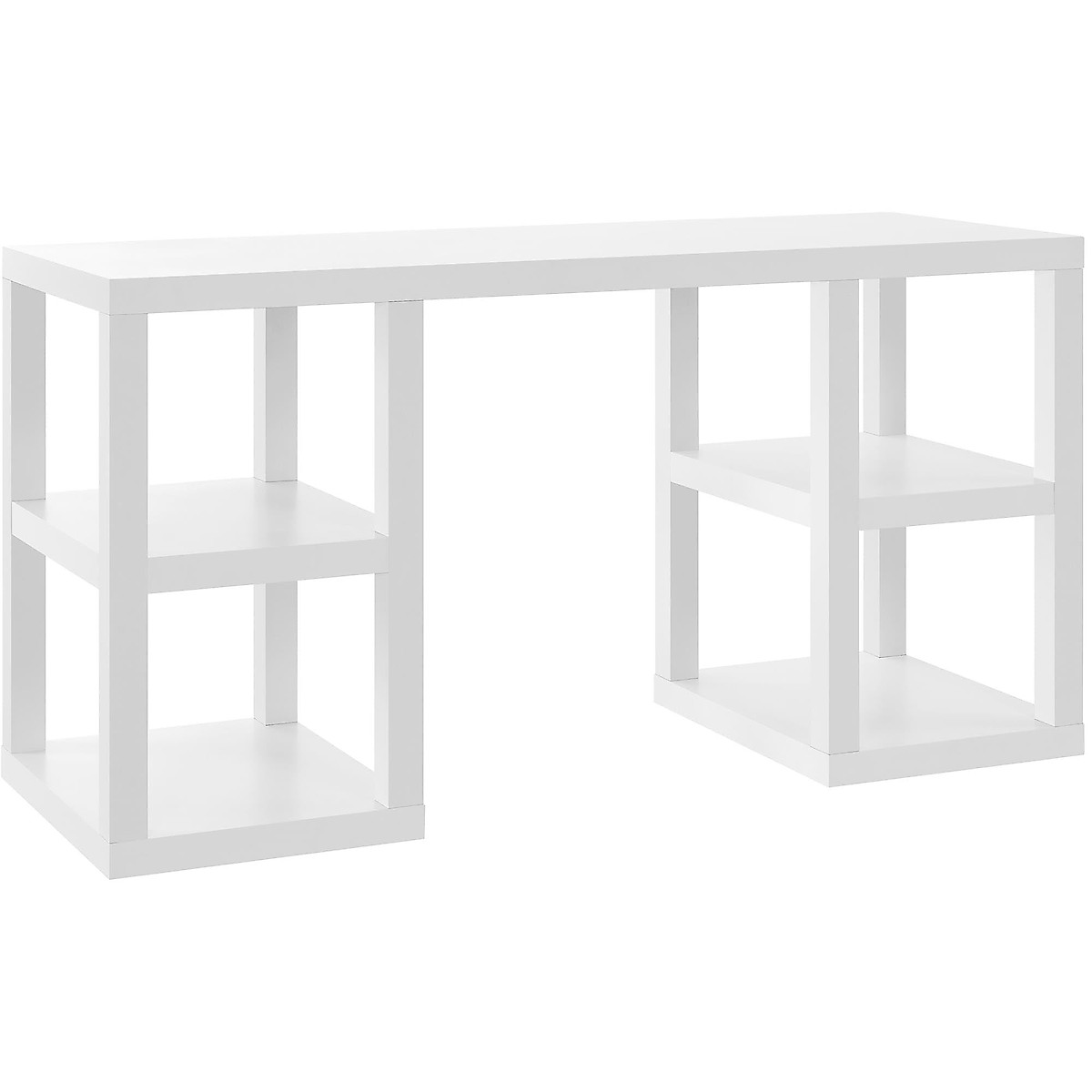 Ameriwood Home Parsons Double Pedestal Computer Desk, White