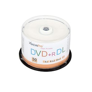 DVD+R DL Recordable Double Layer DVD Blank Discs in Spindle (XtremPro 50PCS)