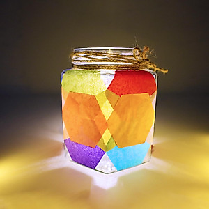 Exquiss 1200 Pieces 12 Colors Tissue Paper Hexagon 2.4 x 2.2 Inch Bulk 12 Colors for Art Paper Craft Scrunch Art Kids Craft DIY Craft Tracing Scrapbooking Embellishments Mural Rainbow School Supplies