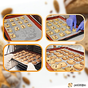 proMCRjex Silicone Baking Mats Full Sheet Non-Stick Cookie Sheet Large Silicon Baking Mat Set (16"x 24" Pack of 2)