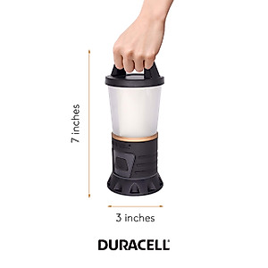 Duracell 600 Lumen LED Lantern with 360° & 180° lighting for Camping, Fishing, & Emergency Use - 5 Modes and 3-AA Batteries Included