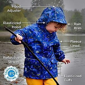 JAN & JUL Kids Waterproof Rain-Coat, Fleece-lined Jacket for Boys and Girls (Fern Green, 10 Years)