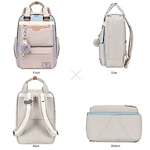 AO ALI VICTORY Laptop Backpack 15.6 Inch for Women Men Teacher Backpacks Nurse Bag Anti Theft Travel Back Pack Large College Bookbag (Large, Grey)