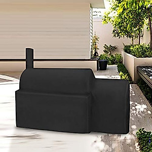 Stanbroil Grill Smoker Cover Replacement for Oklahoma Joe's Longhorn Offset Smoker, Fade and UV Resistant, Black