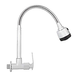 Single Cold Water Type Kitchen Faucet Wall Mount Kitchen Sink Faucet Household 360 Rotatable Kitchen Fixtures G1 2in
