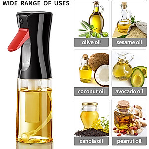 Oil Sprayer for Cooking, 200ml Glass Olive Oil Sprayer Mister, Olive Oil Spray Bottle, Kitchen Gadgets Accessories for Air Fryer, Canola Oil Spritzer, Widely Used for Salad Making, Baking, Frying, BBQ