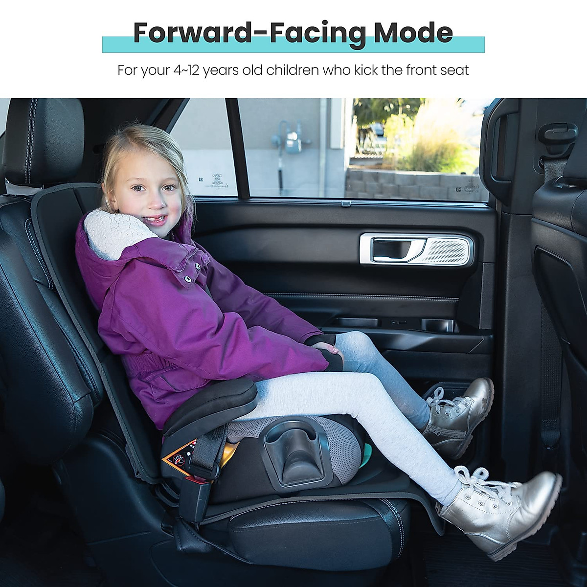 HEYTRIP Car Seat Protector, 2 Packs, Rear-Facing/Forward Facing Car Seat Mat for 0~12 Years Old Children, Waterproof, Easy Cleanup, Non-Slip, Fit Most Car Seats(Black Blue)