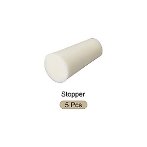 Rebower Solid Lab Rubber Stoppers Drilled Silicone Plugs, [for Glass Ports, Pipe Mouths] - 8-12mm /Beige/ 5Pcs