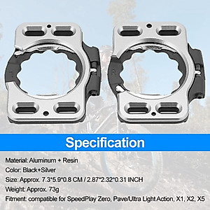 Cycling Shoe Cleats, Shoe Cleats Quick Release Cycling Shoes Cleat Cover Adapter Converter Pedal Cover Road Cycling Cleats for SpeedPlay Zero ffor Pave/Ultra Light Action,