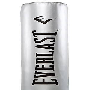 Everlast Powercore Free Standing Indoor Rounded Heavy Duty Fitness Training Punching Bag for Home Gym Strength Boxing Workout Exercise, Silver