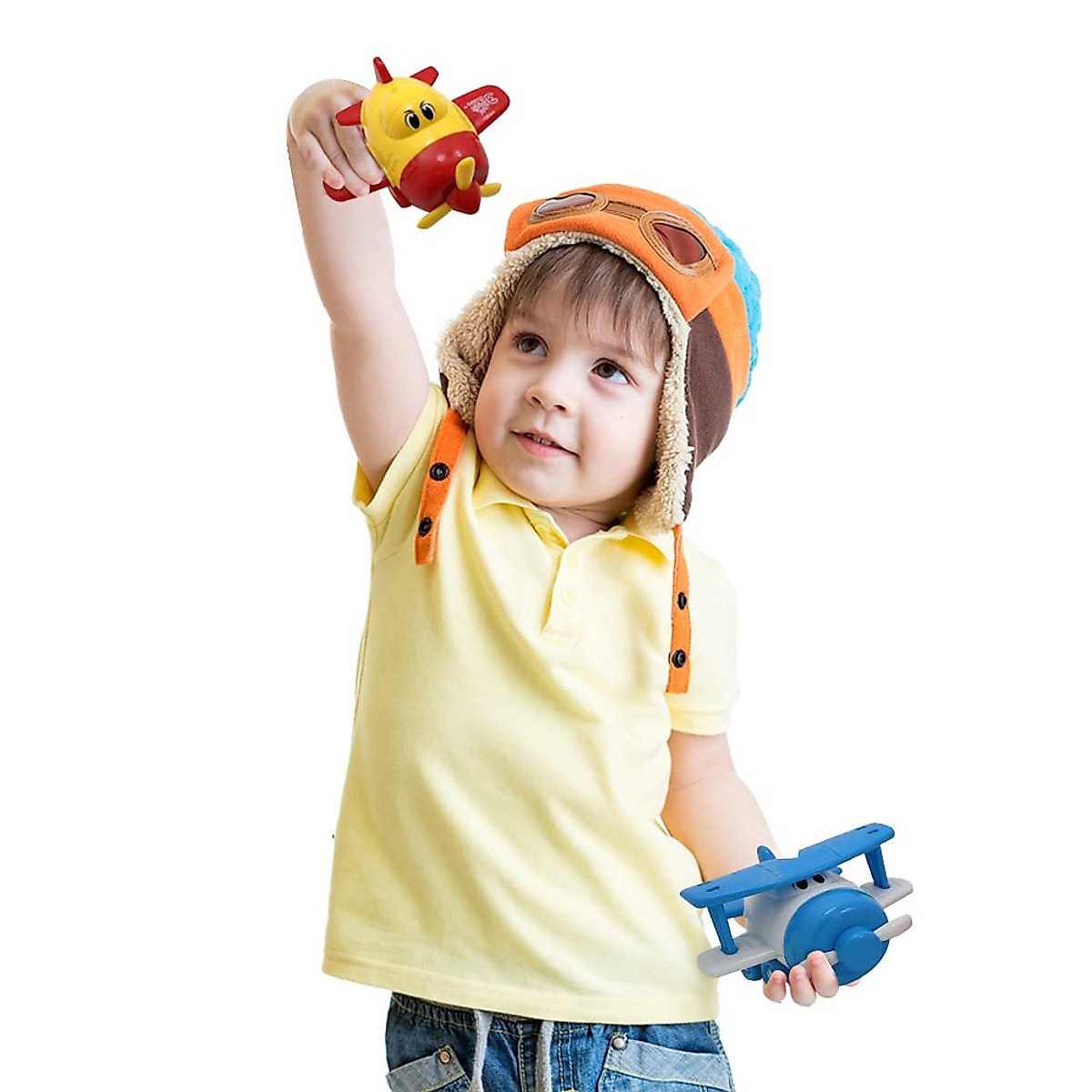 3 Bees & Me Airplane Toys - Set of 4 Toy Airplanes for Boys and Girls - Fun Toys for Toddlers & Kids - Colors May Vary