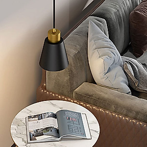 Yollzey Black Pendant Light Kitchen Island Mini Pendant Lighting with 59in Cord Industrial Modern Hanging Ceiling Light for Kitchen Dining Room,Foyer,Hallway,Bar,Sink(1 Pack)