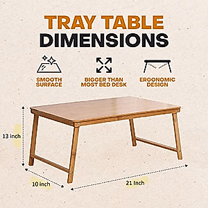 Emerging Green - Tray Table for Bed Or Chair to Eat| Lap Desk with Legs | Low Table for Sitting On The Floor | Folding Table