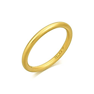 CHOW SANG SANG 999 24K Solid Gold Stackable Ring for Women 92293R (Our Size 11 / US 5.25)