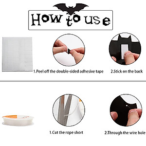 CCINEE 3D Halloween Hanging Bats Decoration,Large Glittery Bat Wall Decal Stickers for Halloween Party Decor Supply,36PCS