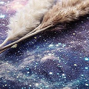 Galaxy Round Rugs, Universe Space Nebula Stars Starry Carpet Large Floor Mat for Living Room, Study, Kids Bedroom (Galaxy, 2.6 ft Diameter)