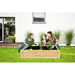 4x4 Cedar Raised Garden Bed Kit – Elevated Ground Planter for Growing Fruit/Vegetables/Herbs – (47 x 47 x 11) inches – Natural Rot-Resistant Wood Last 5+ Years Outdoors