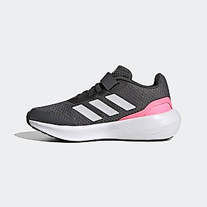 adidas Run Falcon 3.0 Shoe, Grey/Crystal White/Beam Pink (Elastic), 2 US Unisex Little Kid