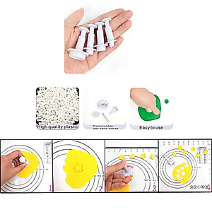 Fondant Cutters，Mini Plunger Cutter Cake Decorating Supplies,36pcs,Heart/Square/Oval/Circular/Polygon/Star/Diamond/Sunflower/Plum Flower,White