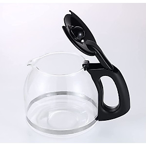 12-Cup Replacement Coffee Carafe Compatible with Mr. Coffee Coffee maker Pot, Replace Part# PLD12 PLD12-RB Series, Black Handle