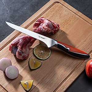 TJ POP Boning Knife, Ultra Sharp Fillet Knife for Fish and Meat, Full-tang Designed, 6 Inch Blade German HC Steel, Comfort Grip Non-slip Handle