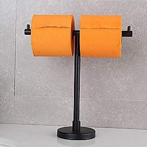 GERZWY Matte Black Hand Towel Holder Tree Rack Free Standing SUS 304 Stainless Steel Countertop Towel Ring DZY08-BK