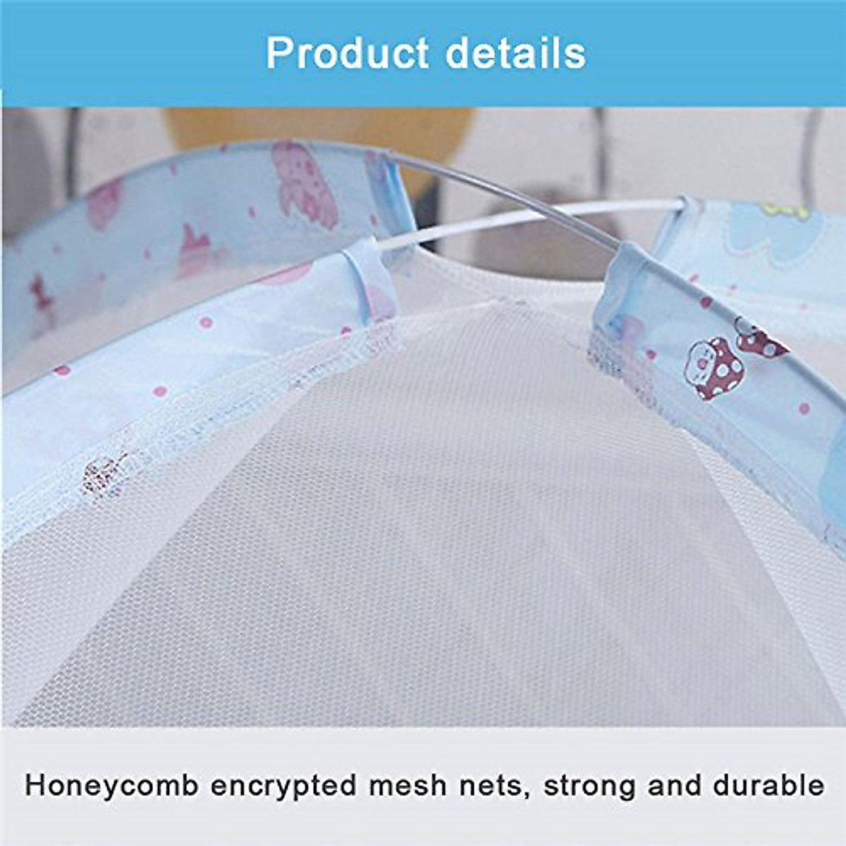 Rrut Baby Safety Net Tent, Premium Baby Bed Canopy Netting Cover Mesh Nursery Mosquito Net - Stylish and Sturdy Infant Crib Tent Net - Protect Your Baby from Falls or Bites Purple 90CM×120CM