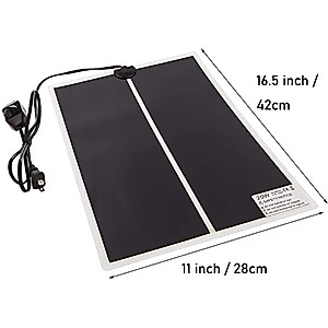 XIEHUZA Reptile Heating Mat with Temperature Adjustment, Waterproof Reptile Heat Pad Under Tank Terrarium Heater for Amphibians, Small Animals, Seeding (20W - 16.5 x 11 in)