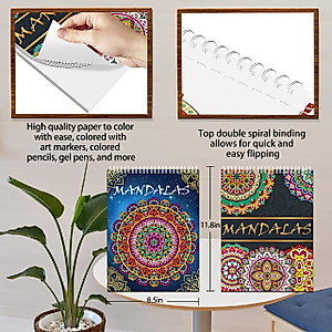 Elfew 2 Pack Mandalas Coloring Books for Adult, 80 Original Mandala Patterns and Designs, Coloring Book for Adults Relaxation, Adult Coloring Book Spiral Bound, Relaxation Books for Women