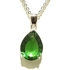 P61318 Classic Mt St Helens Green Helenite May Birthstone Sterling Silver Pendant