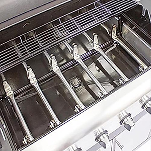 Shengyongh SS99441 (6-Pack) SS14081 (6-Pack) Stainless Steel Heat Plate and Burner Replacement for Brinkmann 810-6680-S Brand Gas Grill