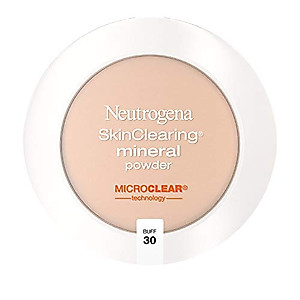 Neutrogena SkinClearing Mineral Acne-Concealing Pressed Powder Compact, Shine-Free & Oil-Absorbing Makeup with Salicylic Acid to Cover, Treat & Prevent Acne Breakouts, Buff 30, .38 oz