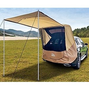 Poles Included Tailgate Shade Awning Tent for Car Camping Road Trip Essentials Small to Midsize SUV Waterproof 3000MM UPF 50+ Yellow (Small)