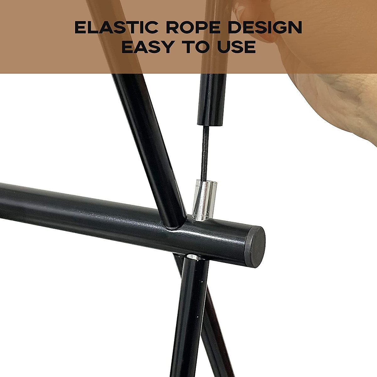 Sutekus Cookware Hanging Rack Collapsible Multifunction Camping Stand Outdoor Tools Hanging Organizer with Hooks (Large(40"X38"))